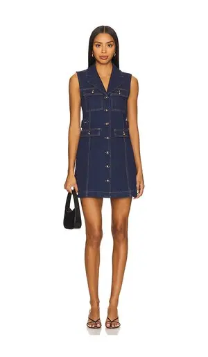 Paige Sleeveless Button-front Denim Dress - Blue