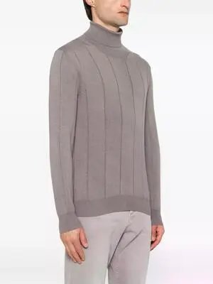 Eleventy Ribbed Turtleneck Sweater - Grey