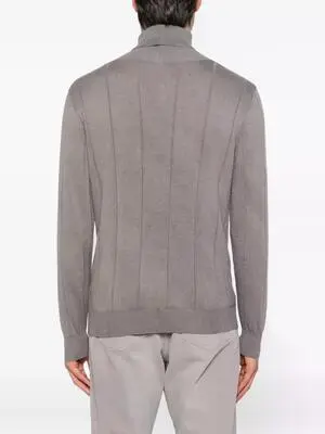 Eleventy Ribbed Turtleneck Sweater - Grey