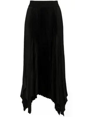 JOSEPH Ade Asymmetric Plissé Skirt - Black
