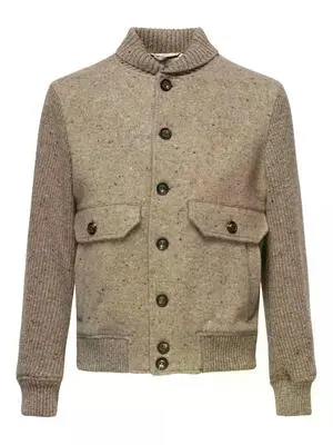 Eleventy Speckled-effect Ribbed Jacket
