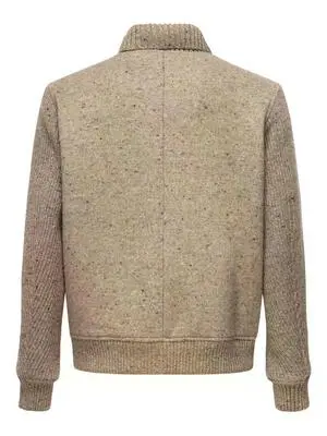 Eleventy Speckled-effect Ribbed Jacket