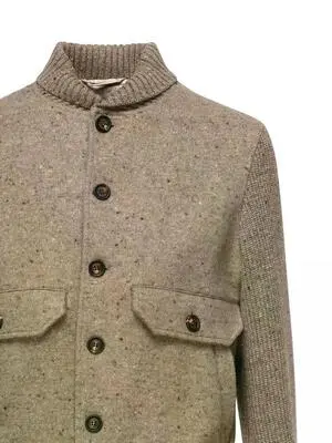 Eleventy Speckled-effect Ribbed Jacket