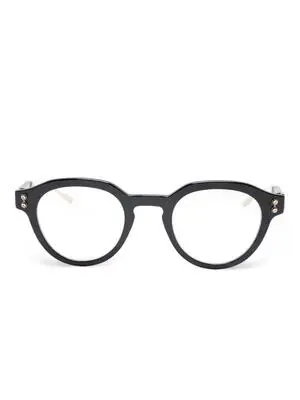 AKONI Wise Three Round Frame Glasses - Black