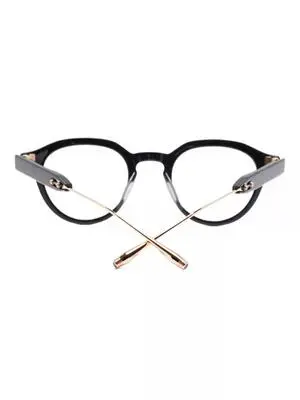 AKONI Wise Three Round Frame Glasses - Black