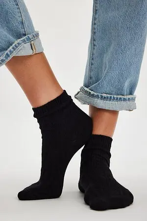 Free People Essential Crew Socks Black