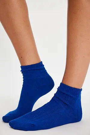 Free People Essential Crew Socks Cobalt