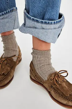 KNITWIN Linen Ribbed Socks Beige