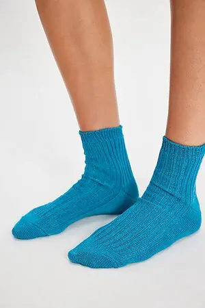KNITWIN Linen Ribbed Socks - Blue