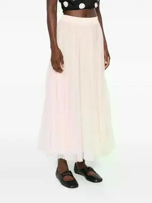 STYLAND Pleated Tulle Midi Skirt - Pink