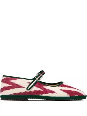 CAPULETTE Ikat-pattern Ballerina Flats - Red