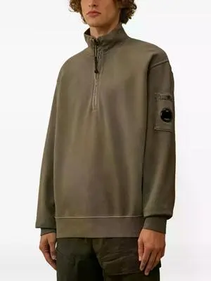 C.P. COMPANY Half-zip Lens-pocket Sweatshirt - Brown