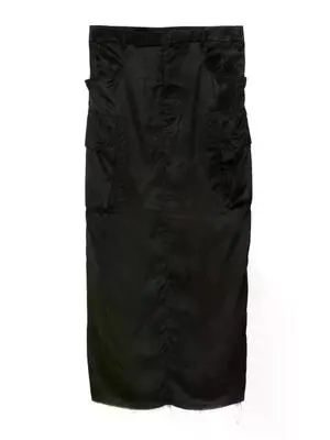 Rick Owens Frayed-hem Midi Skirt