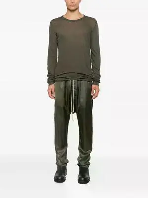 Rick Owens Raw-edge Long-sleeve T-shirt - Green