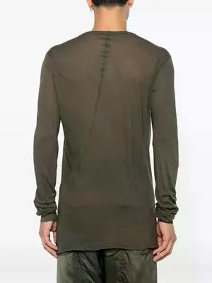 Rick Owens Raw-edge Long-sleeve T-shirt - Green