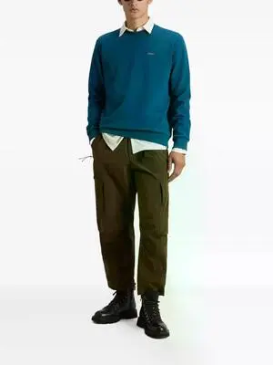 Woolrich Logo Interlock Crew-neck Sweater - Blue