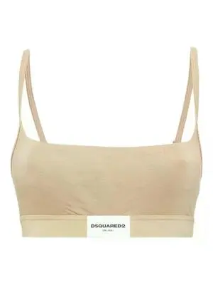 Dsquared2 Logo-patch Bra - Neutrals