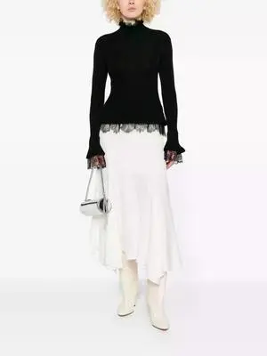 Ermanno Scervino Lace-trimmed Ruffled Sweater