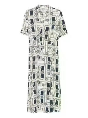 Marc O'polo Geometric-print Midi Shirt Dress