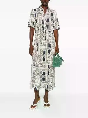 Marc O'polo Geometric-print Midi Shirt Dress