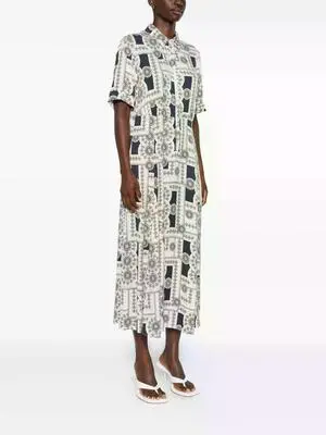 Marc O'polo Geometric-print Midi Shirt Dress