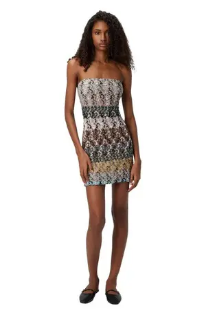 Missoni Striped Embroidered Lace Mini Dress