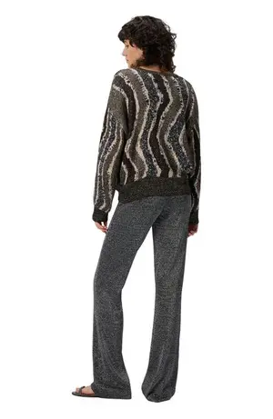 Missoni Straight-leg Long Pants In Vanisé Knit - Silver