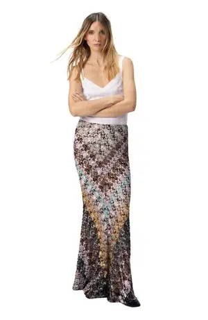 Missoni Flared Long Skirt In Lace