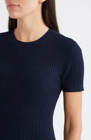 FRAME The Fine Cable Knit Top - Navy