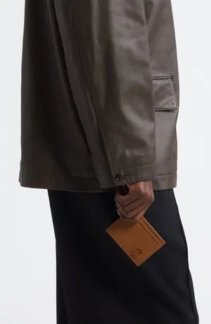 CHRISTIAN LOUBOUTIN Mooncrest Grained Leather Card Case - Cuoio