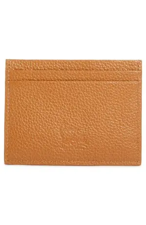 CHRISTIAN LOUBOUTIN Mooncrest Grained Leather Card Case - Cuoio