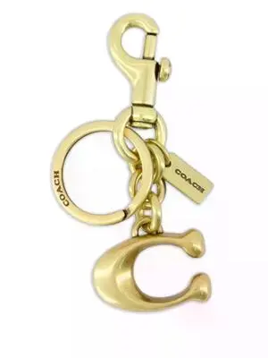 COACH Keyring With Logo Plaque - Gold