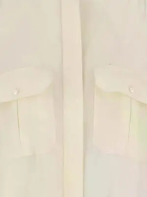 Chloé Mandarin-collar Silk Shirt - Neutrals