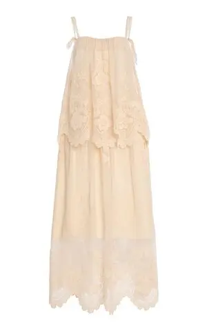 Zimmermann Hypnotic Tiered Lace Maxi Slip Dress