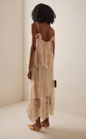 Zimmermann Hypnotic Tiered Lace Maxi Slip Dress