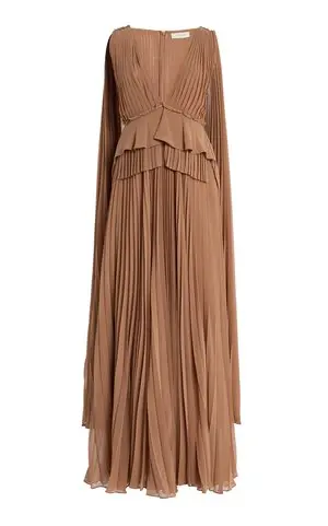 Zimmermann Memento Pleated Gown - Tan