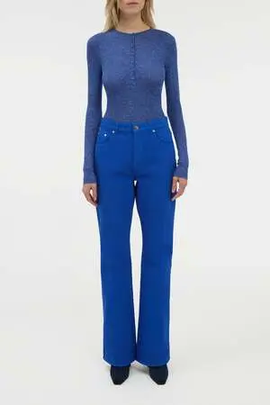 Gabriela Hearst Anges Knit Henley Cashmere Silk Hemp