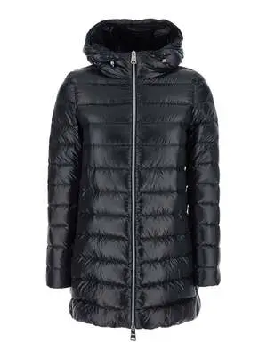 Herno A-Shape Midi Down Jacket - Black