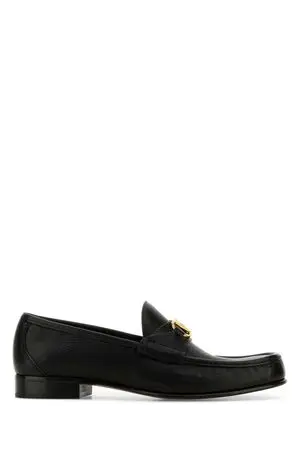 Valentino Garavani VLogo Leather Loafers - Black