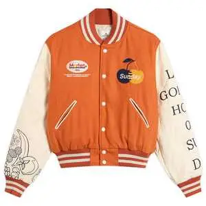 SUNDAYFRUITMARKET Golden Hour Varsity Jacket - Orange