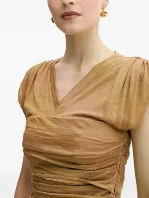Pinko Draped V-neck Top - Neutrals