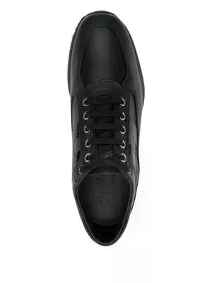 Hogan Interactive Sequin-panel Leather Trainers - Black