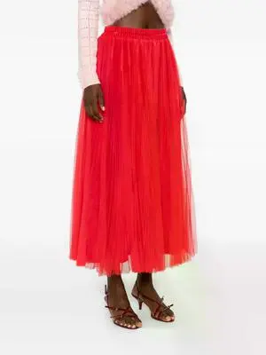 STYLAND Pleated Tulle Midi Skirt