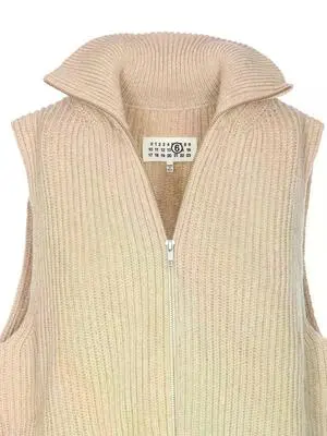 MAISON MARGIELA High Neck Zip-front Top - Neutrals