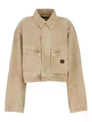 Balenciaga Beige Cotton Zipped Pocket Denim Jacket