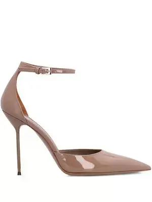 Paris Texas 105mm Lidia Ankle-strap Patent-leather Pumps - Neutrals