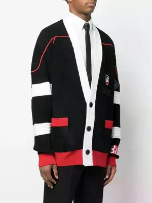 Balmain Logo-patch V-neck Cardigan