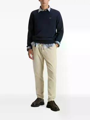 Woolrich Logo Interlock Crew-neck Sweater - Black