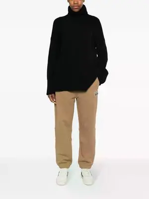 Lacoste Logo Patch Cotton Track Pants - Brown