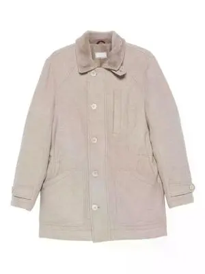 Brunello Cucinelli Trimmed-collar Single-breasted Coat
